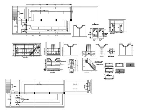 House Staircases Section And Constructive Structure Cad Drawing Details