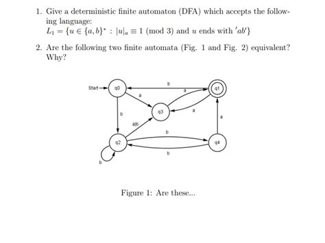 Solved 1 Give A Deterministic Finite Automaton Dfa Which