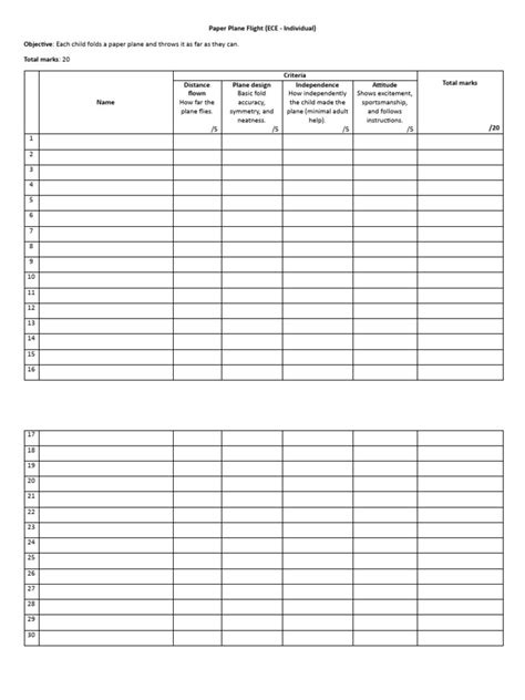 Stem Competition Rubrics 1 Paper Plane Ece Pdf