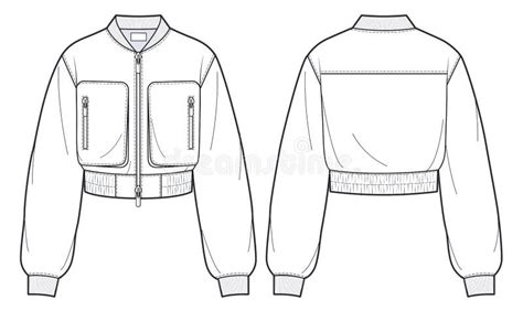 Bomber Jacket Flat Stock Illustrations 883 Bomber Jacket Flat Stock