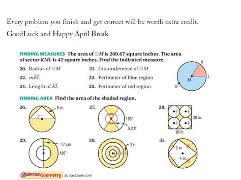 Geometry Extra Credit Worksheet
