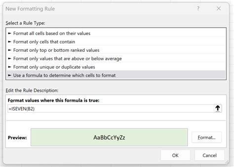 Excel Conditional Formatting Based On Even And Odd Values
