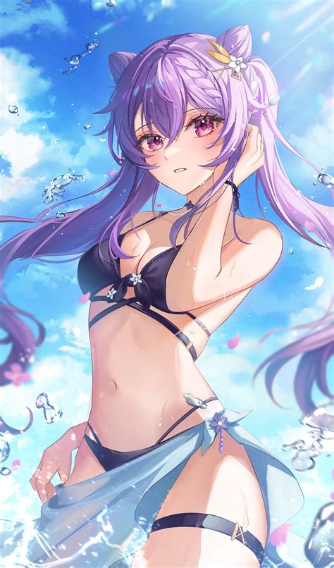 Keqing Bikini 2408 X 4096 Rgenshinwallpaper