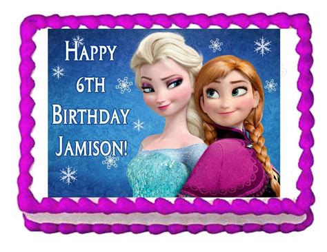 Frozen Anna And Elsa Edible Cake Image Cake Topper Edible Image Cake Topper Edible Image Cake