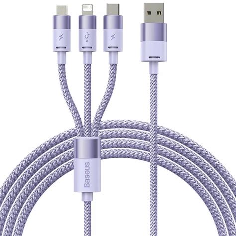 Кабел за данни Baseus Starspeed 3 в 1 Бързо зареждане Usb C