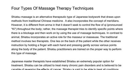 Different Types Of Massage Techniques At Kevin Marsh Blog