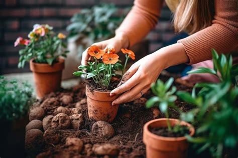 Premium Ai Image Closeup Hands Of Woman Gardener Transplanting