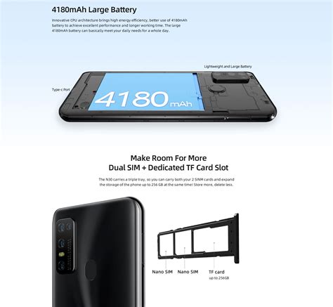 Doogee N30 Global Bands 6 55 Inch Perforated Screen Android 10 0 4180mah 16mp Ai Quad Rear