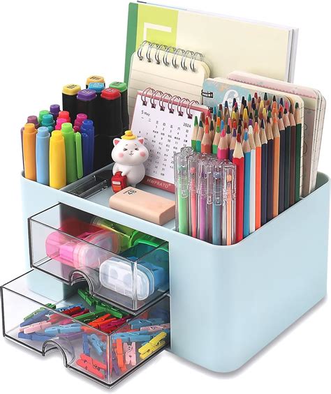 Kaheign Desk Organiser With 2 Drawers 19cm X 14cm Multi Functional