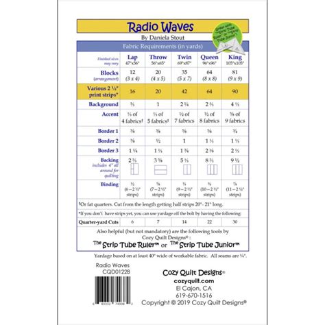 Radio Waves Quilt Pattern Cozy Quilt Designs Daniela Stout Strip