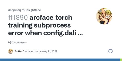 Arcfacetorch Training Subprocess Error When Configdali True · Issue