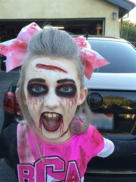 Zombie Cheerleader Makeup Zombie Cheerleader Zombie Halloween Halloween Makeup Scary