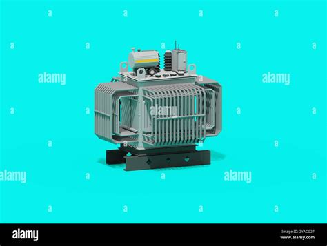 Oil Immersed Electric Power Transformer With A Cooling System On Clean