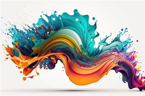 Premium Ai Image Colorful Abstract Wave Liquid Motion Flow Explosion