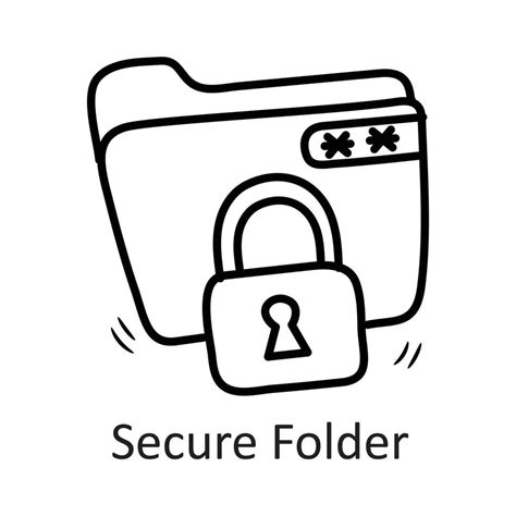 Secure Folder Vector Outline Icon Design Illustration Security Symbol On White Background Eps