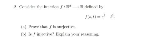 solved 2 consider the function f r2 r defined by
