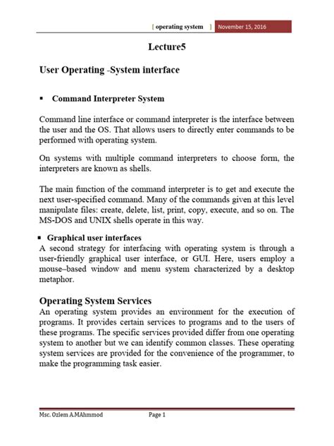 Lecture 5 Os Pdf Graphical User Interfaces Operating System