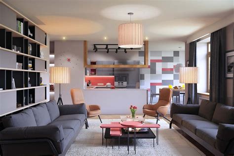 Квартира в серых тонах с яркими акцентами проект в Москве — Inmyroom