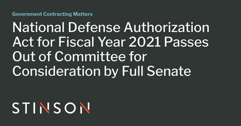National Defense Authorization Act For Fiscal Year 2021 Passes Out Of