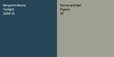 Benjamin Moore Twilight Vs Farrow And Ball Pigeon Comparison