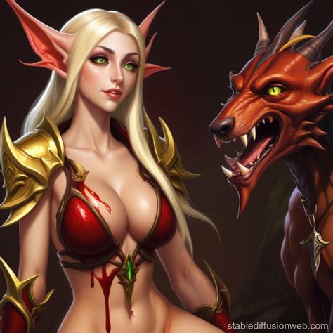 Blood Elf Predation Exploration Stable Diffusion Online