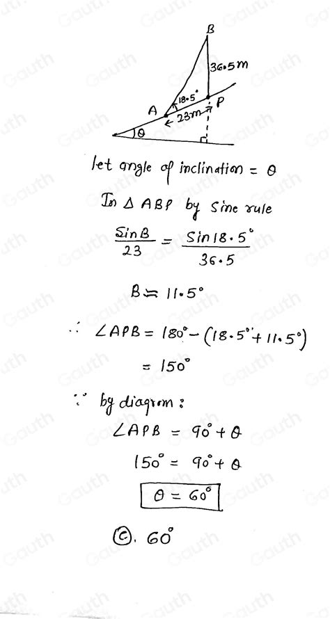 Solved 27 A Tree Is Situated On A Hill And At A Point P 23m Down The