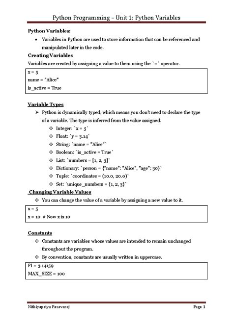 Python Variables Python Variables Variables In Python Are Used To