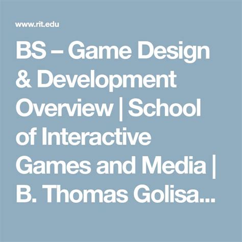 Bs Game Design And Development Overview School Of Interactive Games