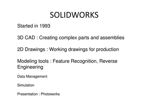 PPT Introduction To SolidWorks PowerPoint Presentation Free Download ID 1711554