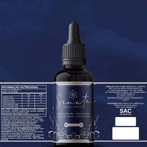 Sinata Gotas Fórmula Ácido Hialurônico Resveratrol e Vitaminas