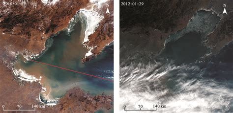 true color composite image of modis data red line on the figure is the