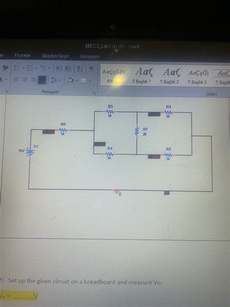 Solved Set Up The Given Circuit On A Breadboard And Measure