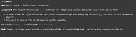Solved Questiongoal Learn To Write Recursive Functions On