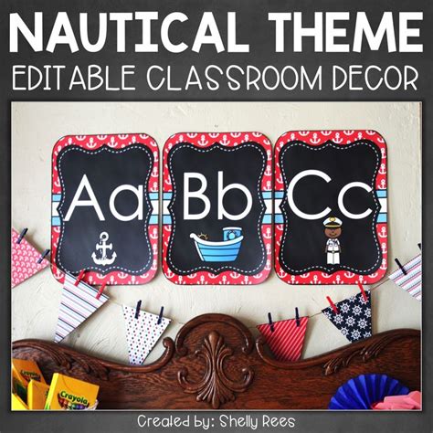 Nautical Classroom Theme Editable Decor Appletastic Learning