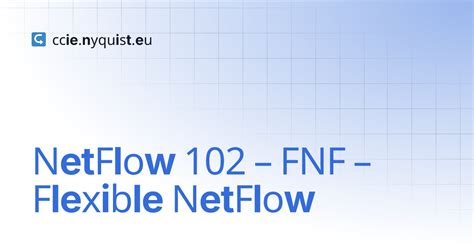 Netflow 102 Fnf Flexible Netflow Ccienyquisteu