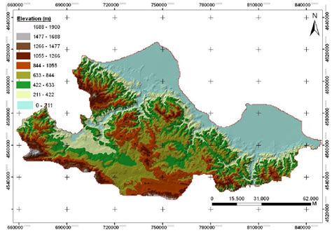 Elevation Map Of The Study Area Download Scientific Diagram