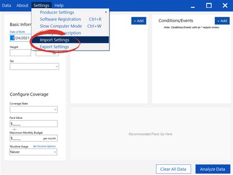 Import Export Settings
