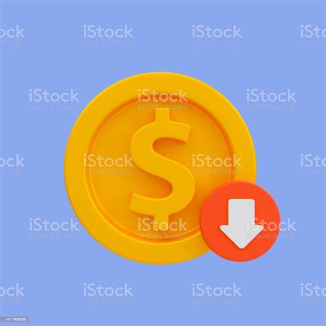 3d 최소 비즈니스 몰락 치솟는 재정 비축 통화 강화 클리핑 경로가 있는 화살표가 있는 달러 동전 3d 그림입니다 0명에 대한