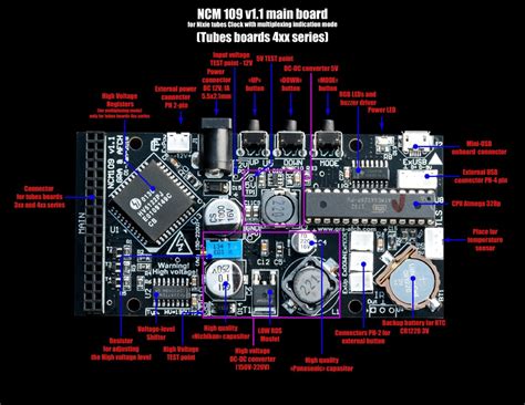 Diy Kit For In 12 Nixie Clock With Sockets And Dots [smf Rgb Usb Tunes] Tubes Temp Sensor