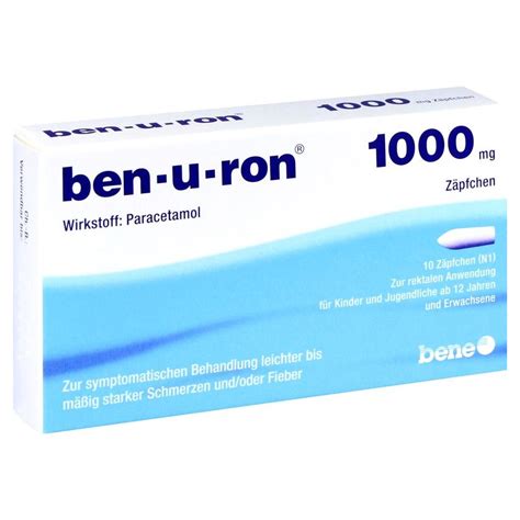 Ben U Ron 1000 Mg Erwachsenensuppositorien 10 St Günstig Kaufen Medpex