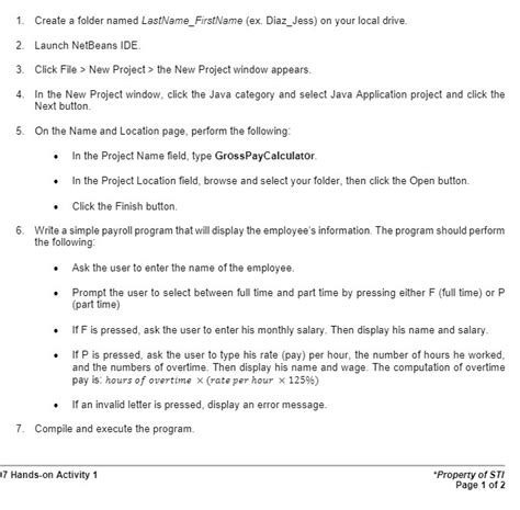 Solved 1 Create A Folder Named Lastnamefirstname Ex Diazjess On