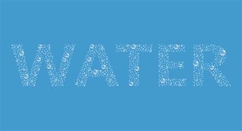 파란색 배경에 거품에서 단어 물 거품이 튀는 투명한 텍스트 3d 벡터 현실적인 공기 물방울 수중 공기 비 응축수 벡터 일러스트레이션 Eps 10 3차원 형태에 대한 스톡