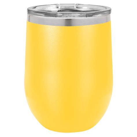 12 Oz Blank Stainless Steel Insulated Stemless Wine Tumbler With Lid