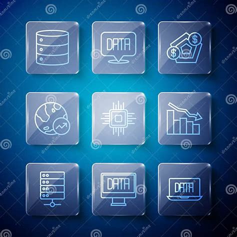 Set Line Server Data Analysis Financial Growth Processor Cpu And