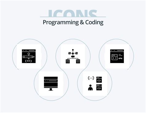Programming And Coding Glyph Icon Pack 5 Icon Design Develop 19201438 Vector Art At Vecteezy