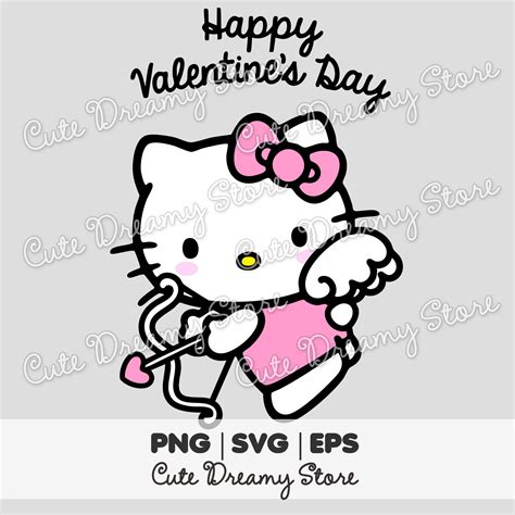 Valentines Day Hello Kitty Cupid Clipart Svg Png Eps Vector Cute Dreamy Store