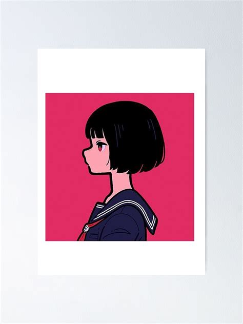 Póster no me abraces estoy asustado linda chica de anime con ropa