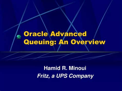 ppt oracle advanced queuing an overview powerpoint presentation