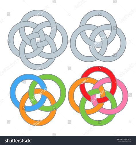 Intersecting Intertwining Circles Vector Illustration Stock Vector