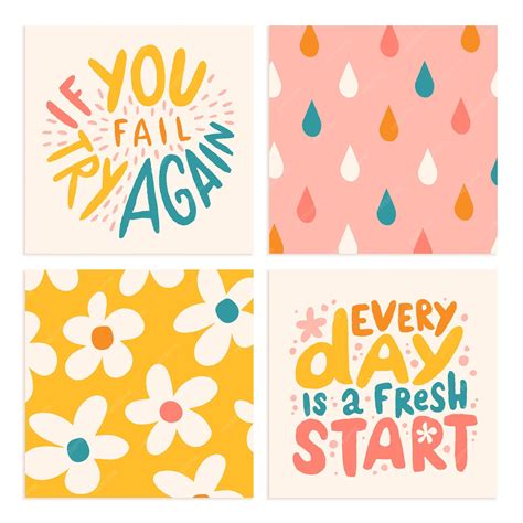 Premium Vector Hand Drawn Lettering Motivational Quotes Set